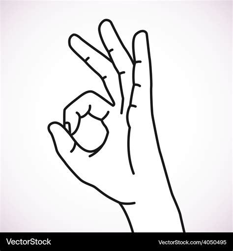 Icon Hand Okay Eps 10 Royalty Free Vector Image