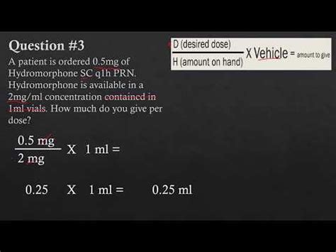 Medication Dosage Calculation Practice Questions YouTube Dosage