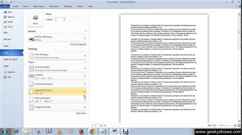 Microsoft Office Print Preview And Print Document Youtube