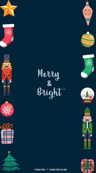 Preppy Christmas Wallpaper Ideas Merry Bright I Take You