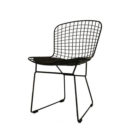 Chaise filaire en métal noir dossier quadrillé PALERMO 02