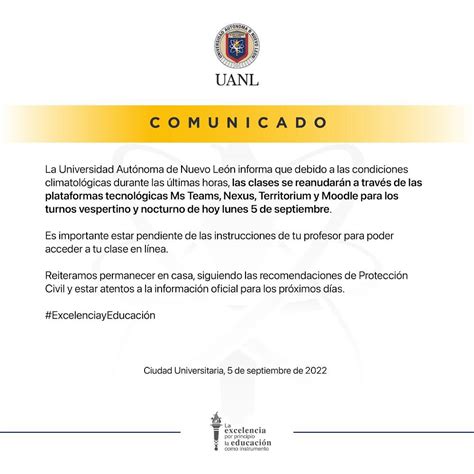 FCQ UANL On Twitter RT Uanl AvisoUANL Con Respecto De Las Clases