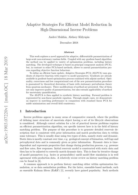 pdf adaptive strategies for efficient model reduction in high dimensional inverse problems