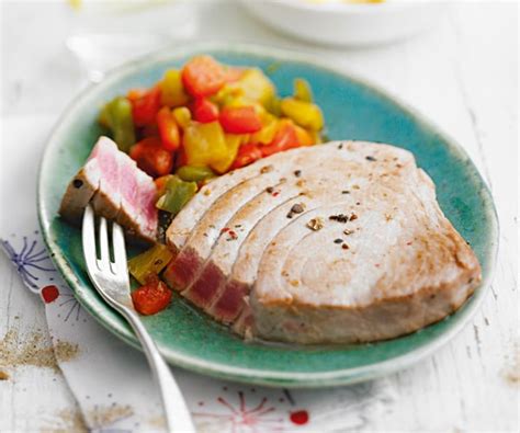 Pavé de thon grillé aux légumes Recette Gourmand