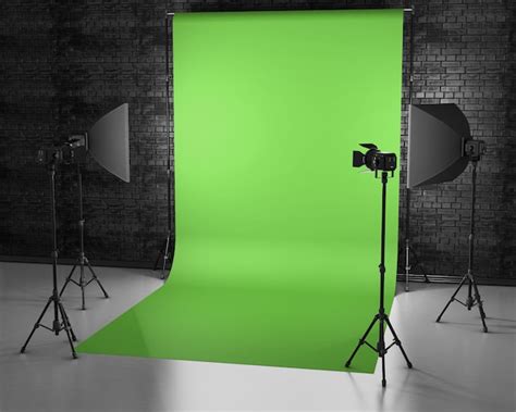 Premium Photo Greenscreen Studio With Lightbox And Softbox