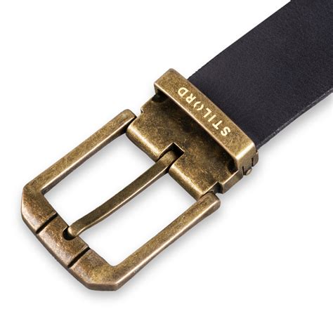 Ledergürtel Herren Schwarz 34 mm kürzbar STILORD