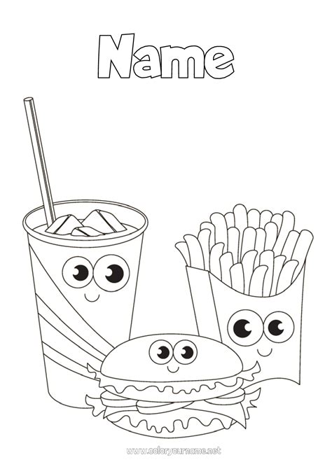 Coloring Page No 2151 Kawaii Food Drinks