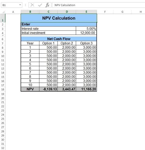 Npv Calculator Excel Template Printable Word Searches