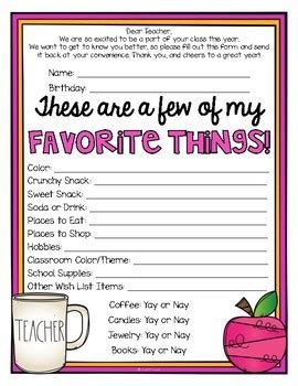 Get To Know Teacher Printable