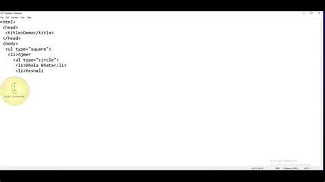 Html Css Nested List Codelearning Youtube