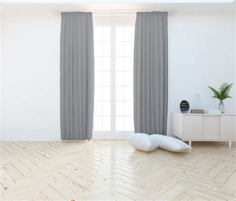 Juego De Cortinas Blackout Textil Presilla Oculta Gris Oscuro