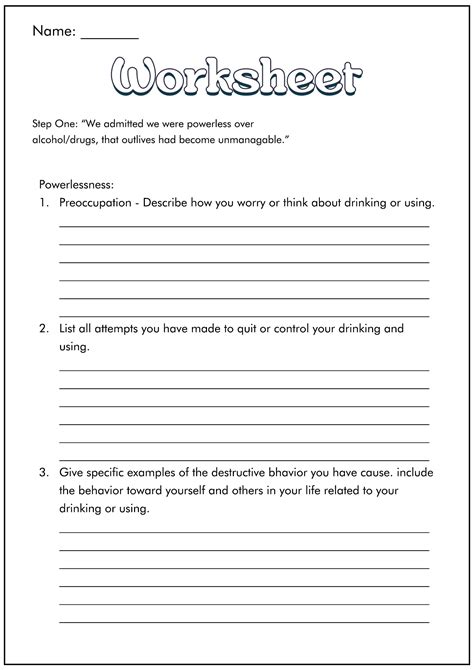 12 Step Journal With Step 4 Inventory Worksheets Sobriety Journal For