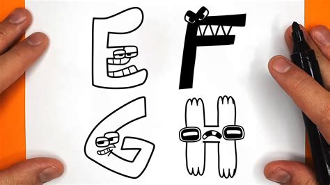 COMO DIBUJAR A ALPHABET LORE MEME E H fácil y rápido dibujo
