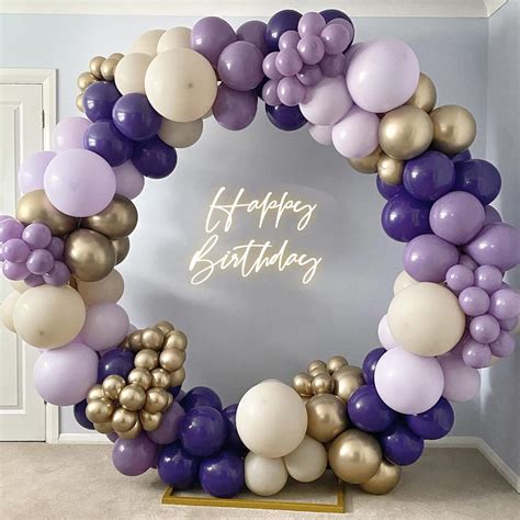 Kit Arche Anniversaire Ballon Violet Or 115Pcs Guirlande Ballon Avec