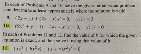 solved in each of problems 9 and 10 solve the given initial