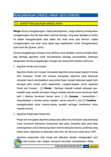 Pertemuan Algo Penggabungan Merge Array Satu Dimensi Merge