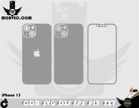IPHONE 13 Skin Cut Template Vector VectorGi Digital Market