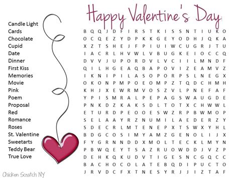 Valentine Word Searches Printable