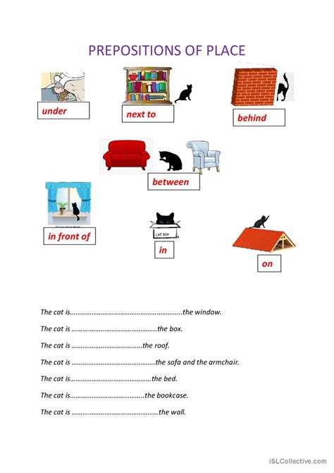 Prepositions Of Place Pictur English Esl Worksheets Pdf Doc