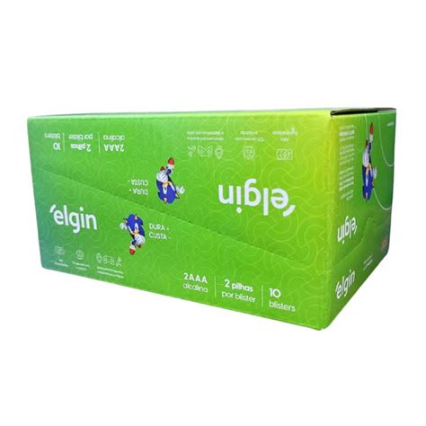 Caixa De Pilhas Alcalina Elgin Energy AAA PALITO 10 Cartelas C 2 Un