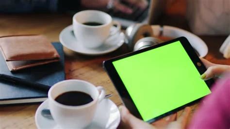 Chroma Key Tablet And Green Screen With Stock Video Pond
