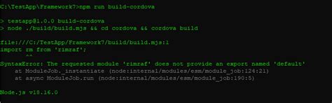error rimraf when npm run build cordova questions framework7 forum