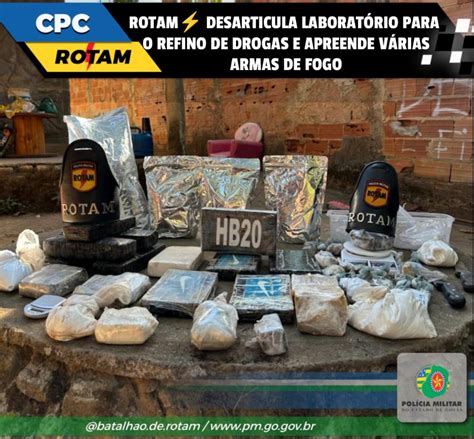 PMGO desarticula laboratório de drogas e encontra entorpecentes
