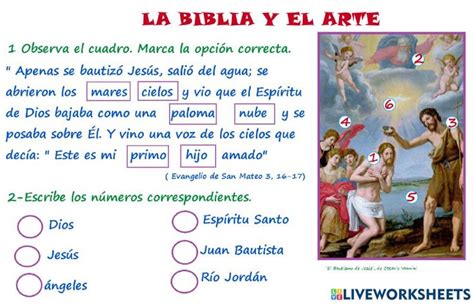 Actividad online de Sacramento del Bautismo para 2º primaria Puedes