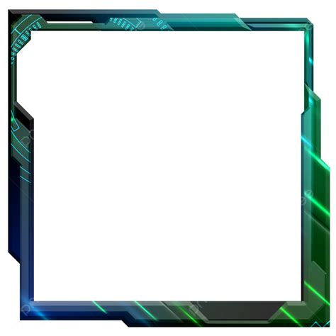 Futuristic Hud Square Border Frame With Blue Light Square Border