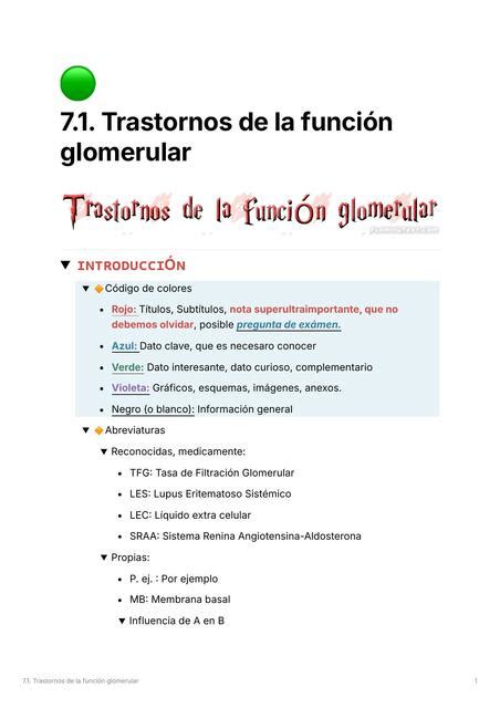 Transtornos de la función glomerular Tiroxina Med uDocz