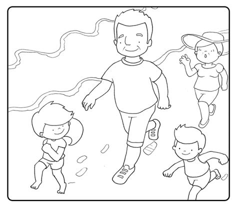 Imagenes de niños corriendo para colorear Imagui