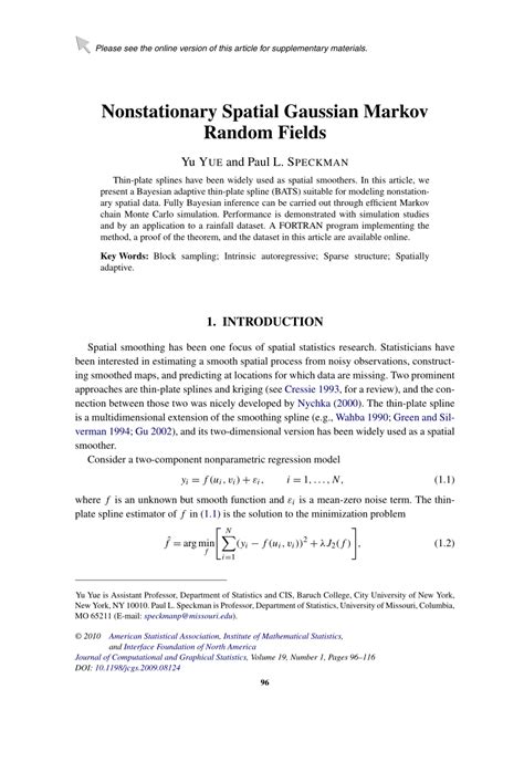 pdf nonstationary spatial gaussian markov random fields