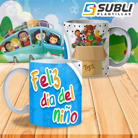 Diseños Plantillas para Sublimar Tazas Dia del Niño SubliPlantillas
