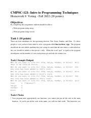 HW08 Voting Pdf CMPSC 121 Intro To Programming Techniques Homework