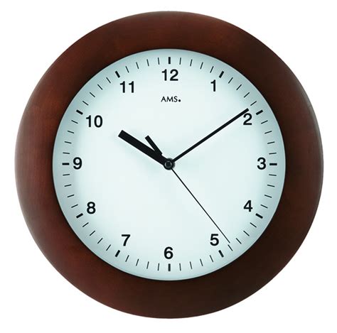 Horloge murale radio pilotée ronde entourage bois hêtre