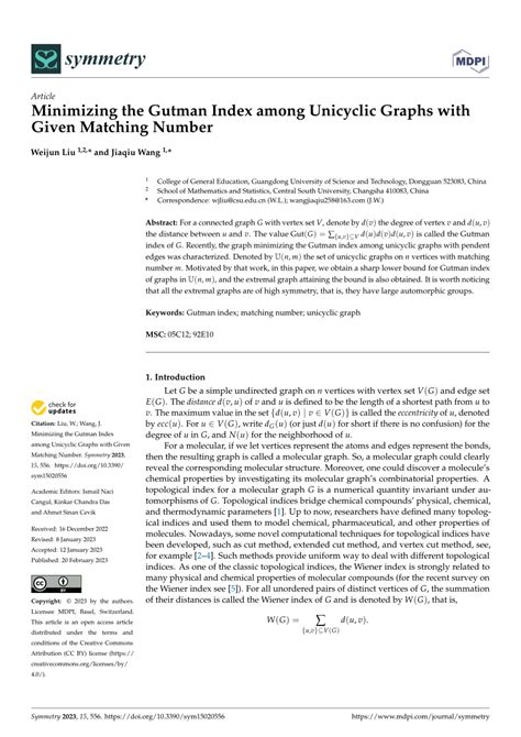 pdf minimizing the gutman index among unicyclic graphs with given matching number
