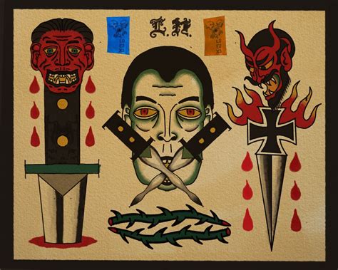 Traditional Tatto Flash Sheet By Lexmarchiano Instagram