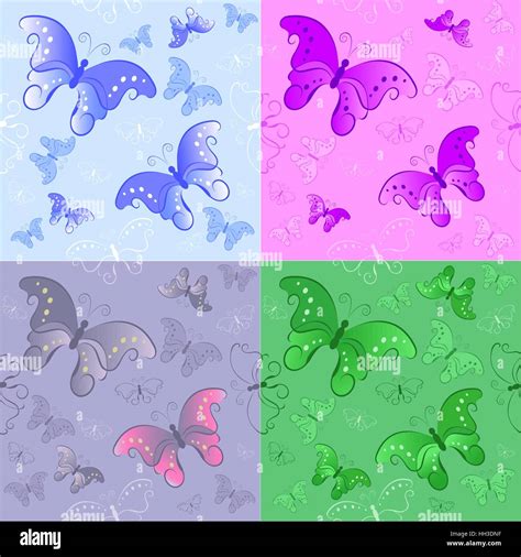 Seamless Pattern From Butterflies Stock Vector Image Art Alamy