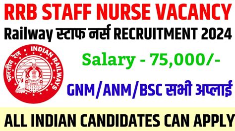 RRB STAFF NURSE VACANCY 2024RAILWAY STAFF NURSE VACANCYRAILWAY
