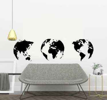 Vinilos Mapamundi Para Decorar Hechos A Medida Tenvinilo