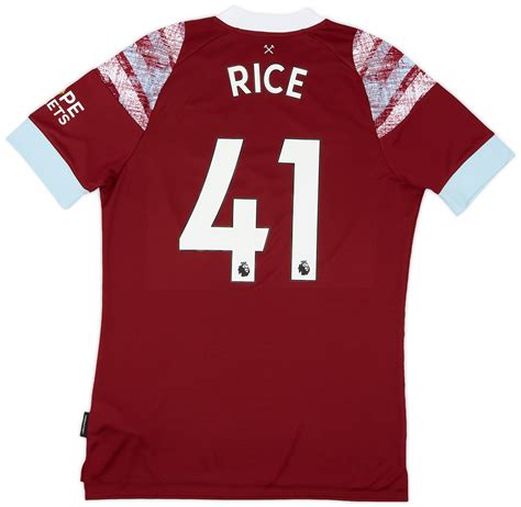 2022 23 West Ham Home Shirt Rice 41 XXL
