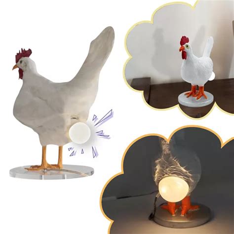 Light Table Lamp Desk Ornaments Usb Bedroom Lighting Cock Chicken Egg