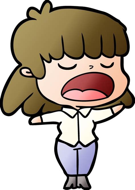 Cartoon Woman Talking Loudly 12048215 Vector Art At Vecteezy