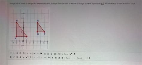 solved triangle abc is similiar to triangle def write the
