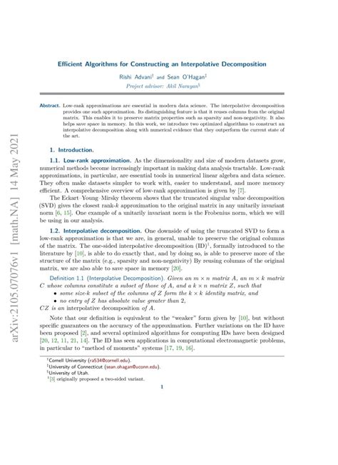efficient algorithms for constructing an interpolative decomposition deepai