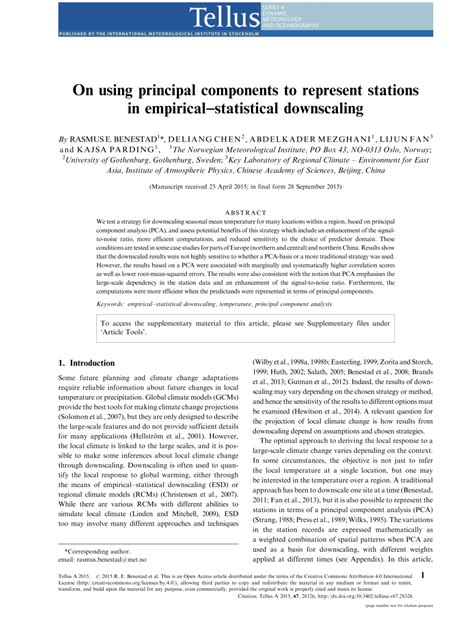 pdf on using principal components to represent stations in empirical statistical downscaling