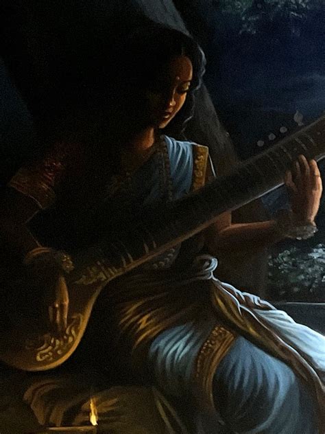 Goddess Saraswati Painting By Mk Goyal Exotic India Art