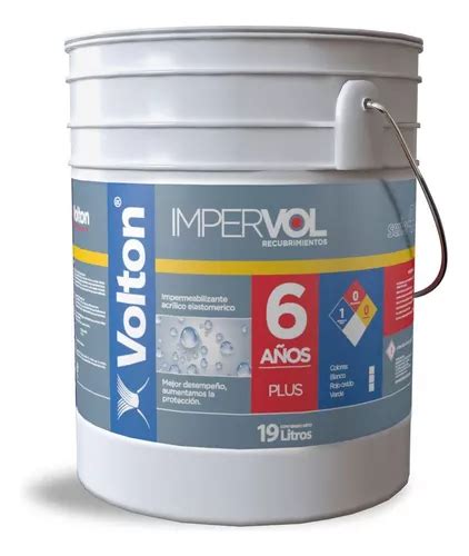 Impermeabilizante Impervol 6 Años Fibratado Blanco Cub 19l