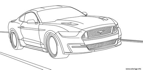 Coloriage Ford Mustang Voiture De Course Tuning Dessin Voiture Imprimer