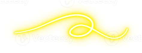 Yellow Light Glowing Neon Curved Line Png